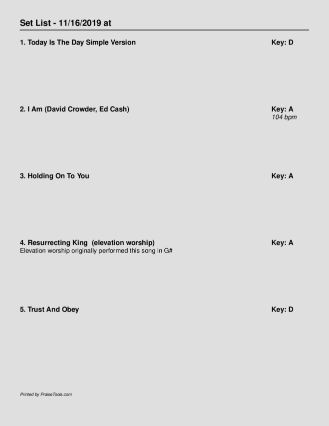 Print - PraiseTools.com